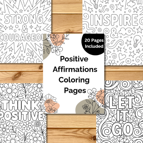 Positive Affirmations Coloring Page (PDF Download) – Drops of ...